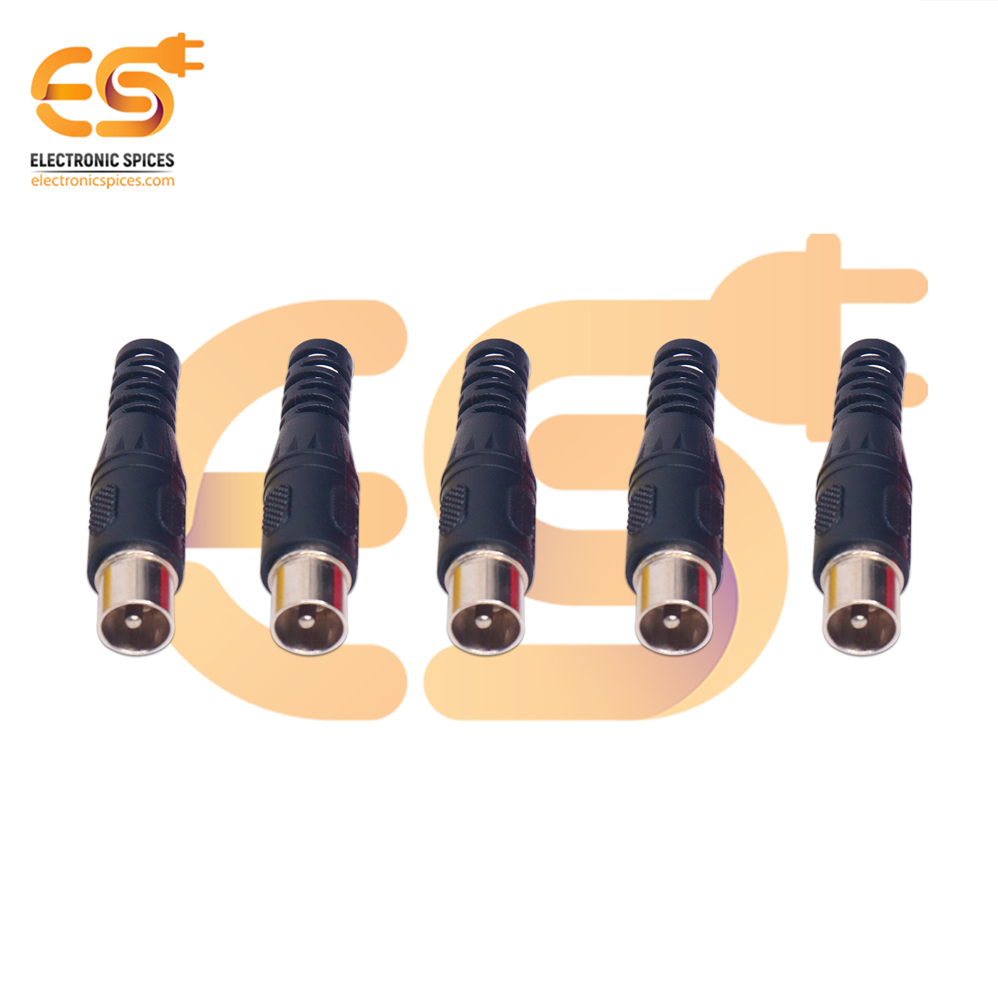 Buy Black color RCA Male plug solder audio connector pack of 5pcs