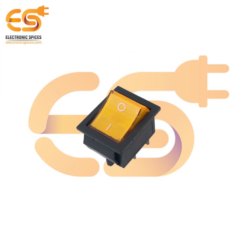 Buy KCD4 16A 250V AC Yellow color 4 pin DPDT heavy duty plastic rocker ...
