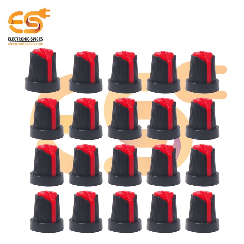 Buy Red color Potentiometer knob Rotary switches caps pack of 50pcs