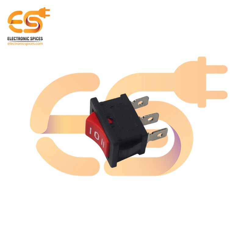 Buy 6A 250V red color 3 pin SPCO small plastic rocker switches pack