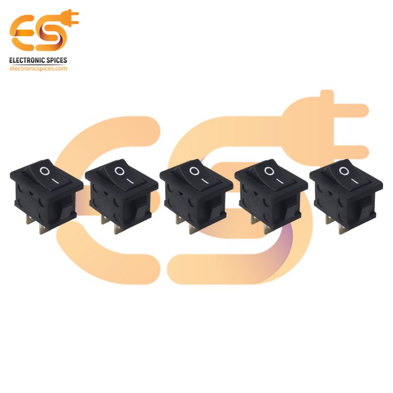 Buy 6A 250V AC Black color 2 pin SPST small plastic rocker switch