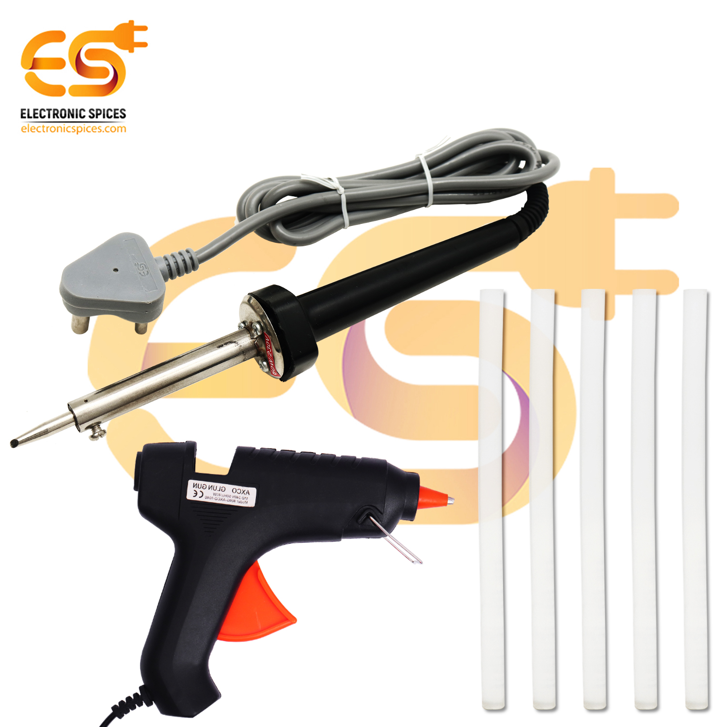 Buy Combo Of 60 Watt Soldering Iron With Hot Glue Gun And 5 Glue Gun Sticks