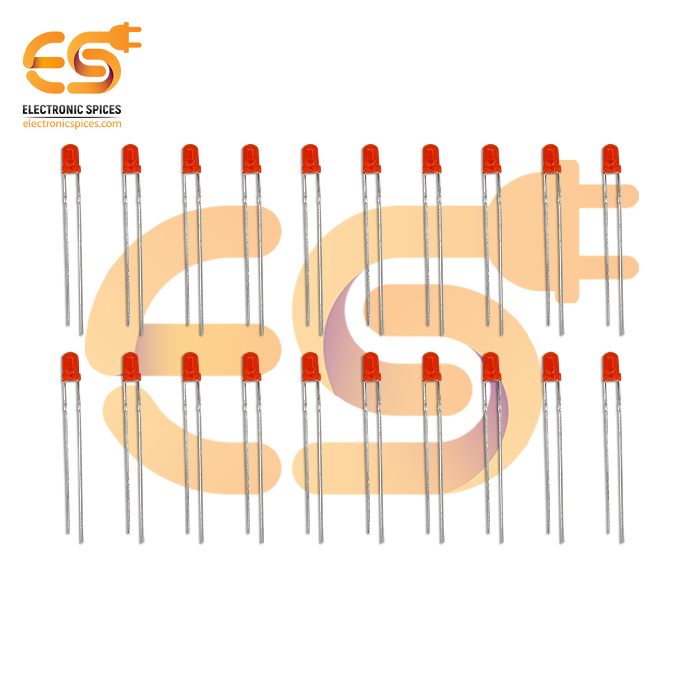 Buy 3mm Red color LEDs round shape (Red in Red)