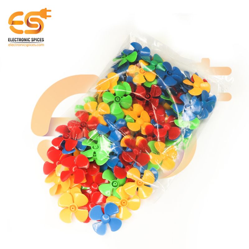 Buy 40mm diameter Multicolor 4 blade hard plastic build propeller pack ...