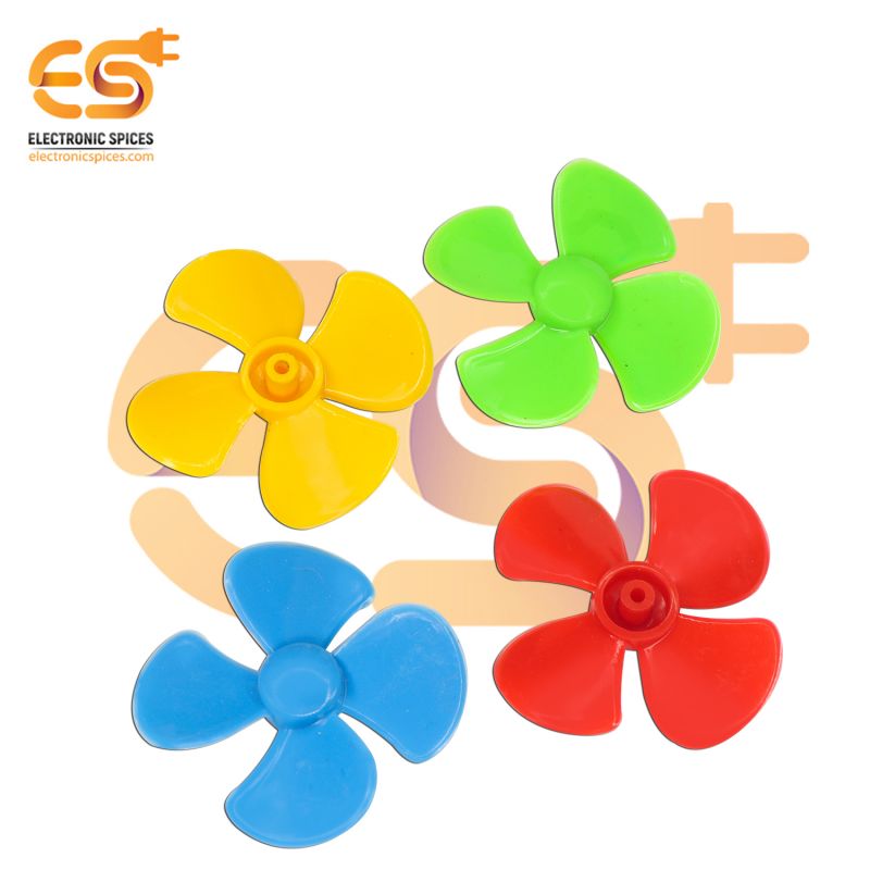 Buy 40mm diameter Multicolor 4 blade hard plastic build propeller pack ...