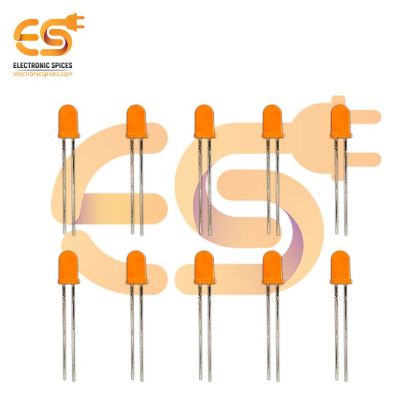 Buy 5mm Orange color LED round shapes pack of 100 (Orange in Orange)