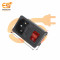 Panel mount plug adaptor power socket connector 3 pins with Red indicator