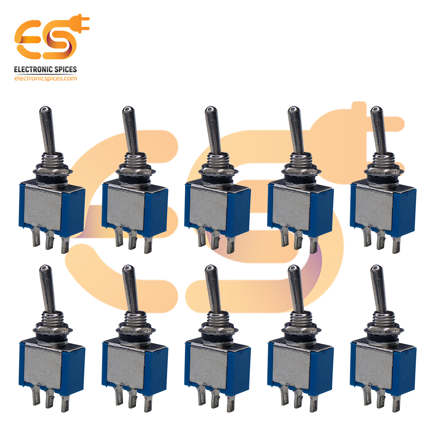 Buy 3A 125V 3 pin SPDT metal body mini toggle switches