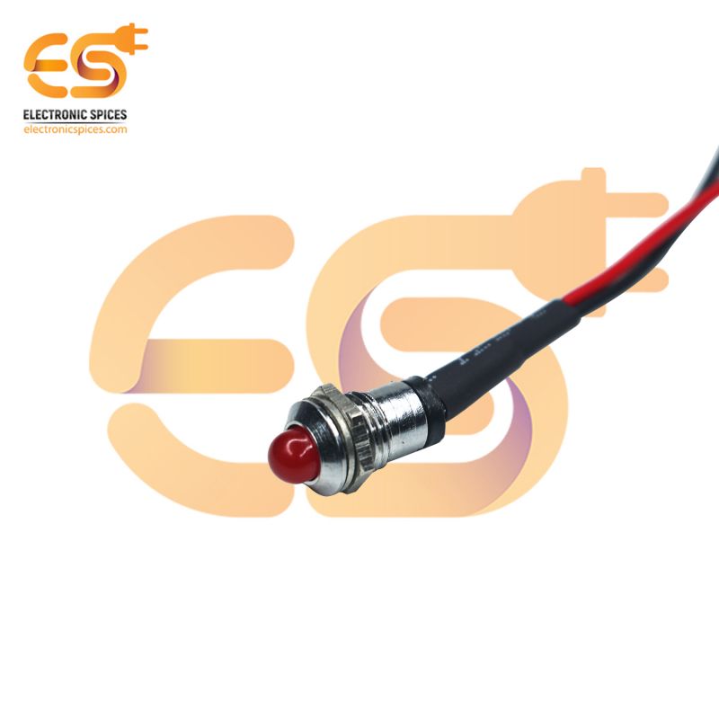 Buy 5mm Red color LED round shape with Dustproof socket and wire at an ...