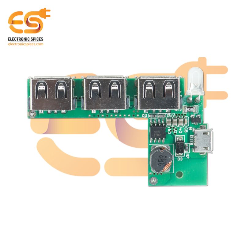 Combo of 3 USB 5V 2A Mobile power bank circuit board enclosure.