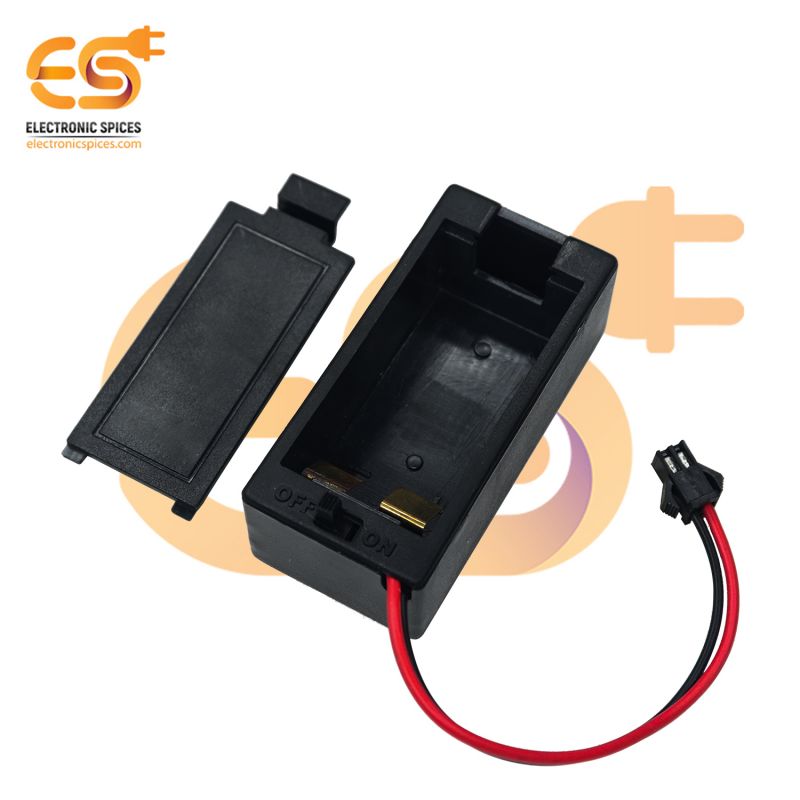 Buy Single 9V battery holder hard plastic case with on/off switch and 2 ...