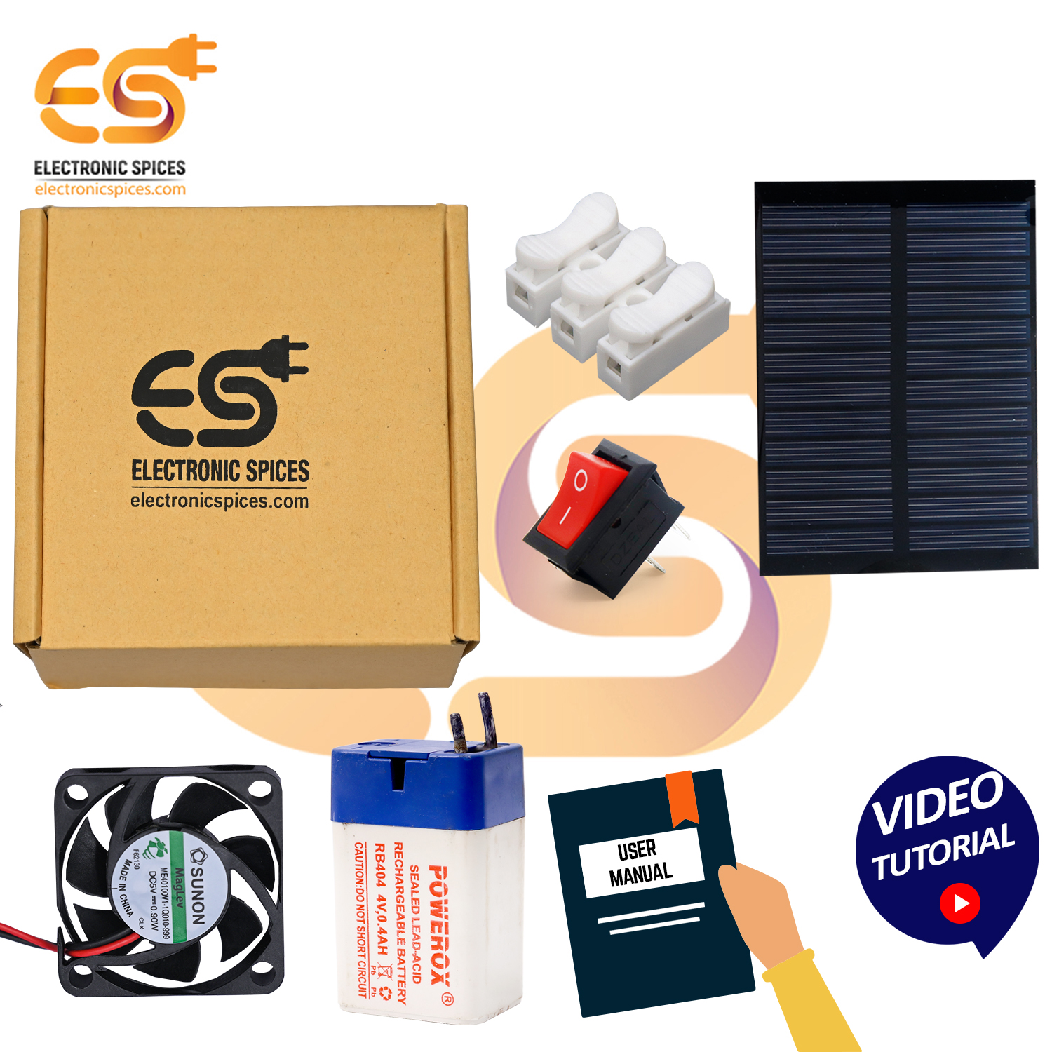 Buy Diy Mini Solar Rechargeable Exhaust Fan Kit |Electronicspices