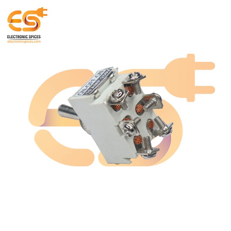 10A 250V 6-Pin Mini Toggle Switch ON/OFF/ON (White) - 2pcs ...