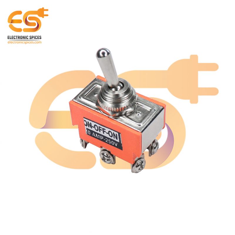20A 250V 6-Pin Mini Toggle Switch ON/OFF (Orange) - 20pcs | Electronics ...