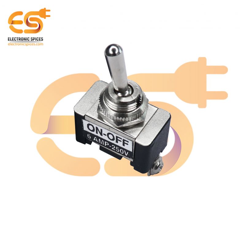 Buy 6A 250V 2-Pin Mini Toggle Switch ON/OFF (Black) - 2pcs ...