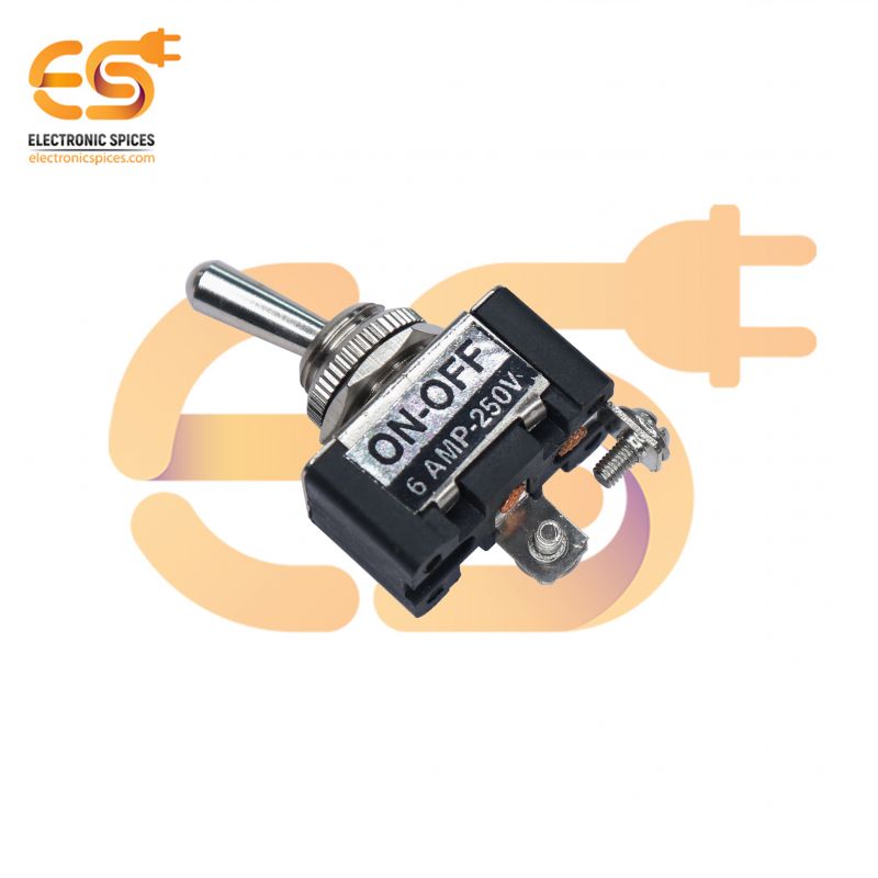 Buy 6A 250V 2-Pin Mini Toggle Switch ON/OFF (Black) - 2pcs ...