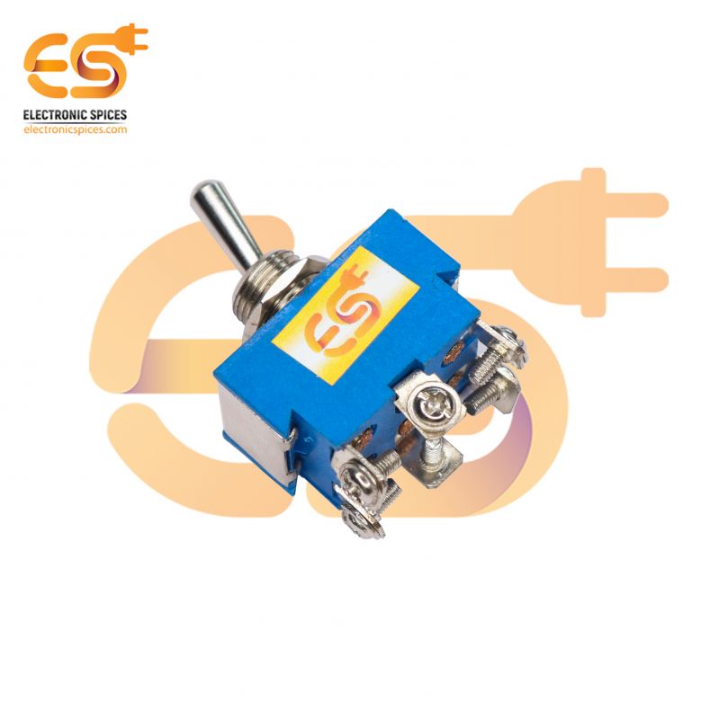 15A 250V 6-Pin Mini Toggle Switch ON/OFF (Blue) - 2pcs | Electronics Spices