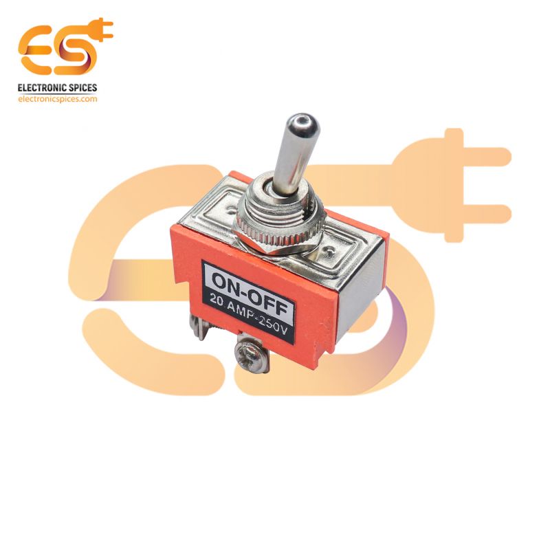 Buy 20A 250V 4-Pin Mini Toggle Switch ON/OFF (Orange) - 2pcs ...