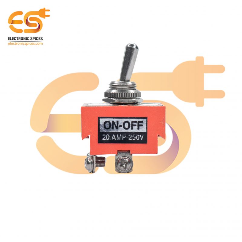 Buy 20A 250V 4-Pin Mini Toggle Switch ON/OFF (Orange) - 2pcs ...
