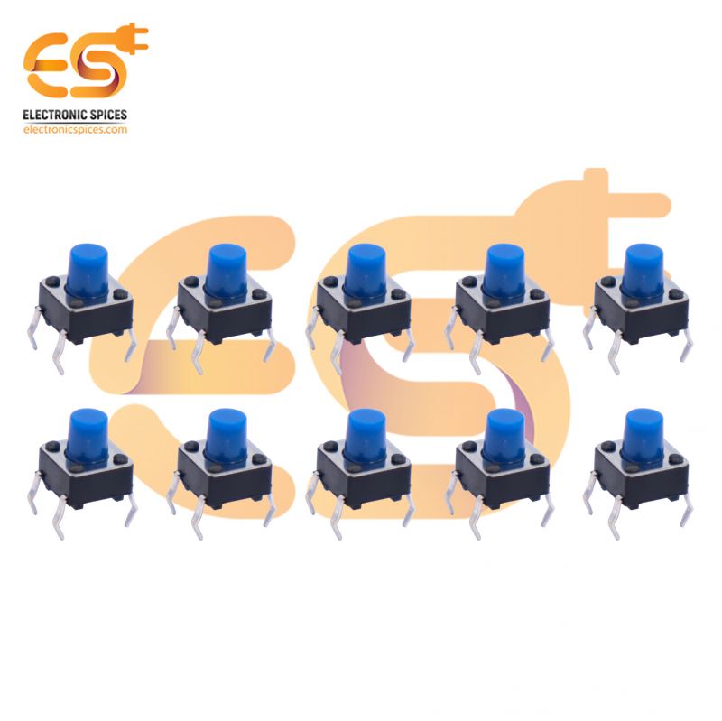 Buy 6 x 6 x 7.5mm Blue color tactile momentary push button switches ...