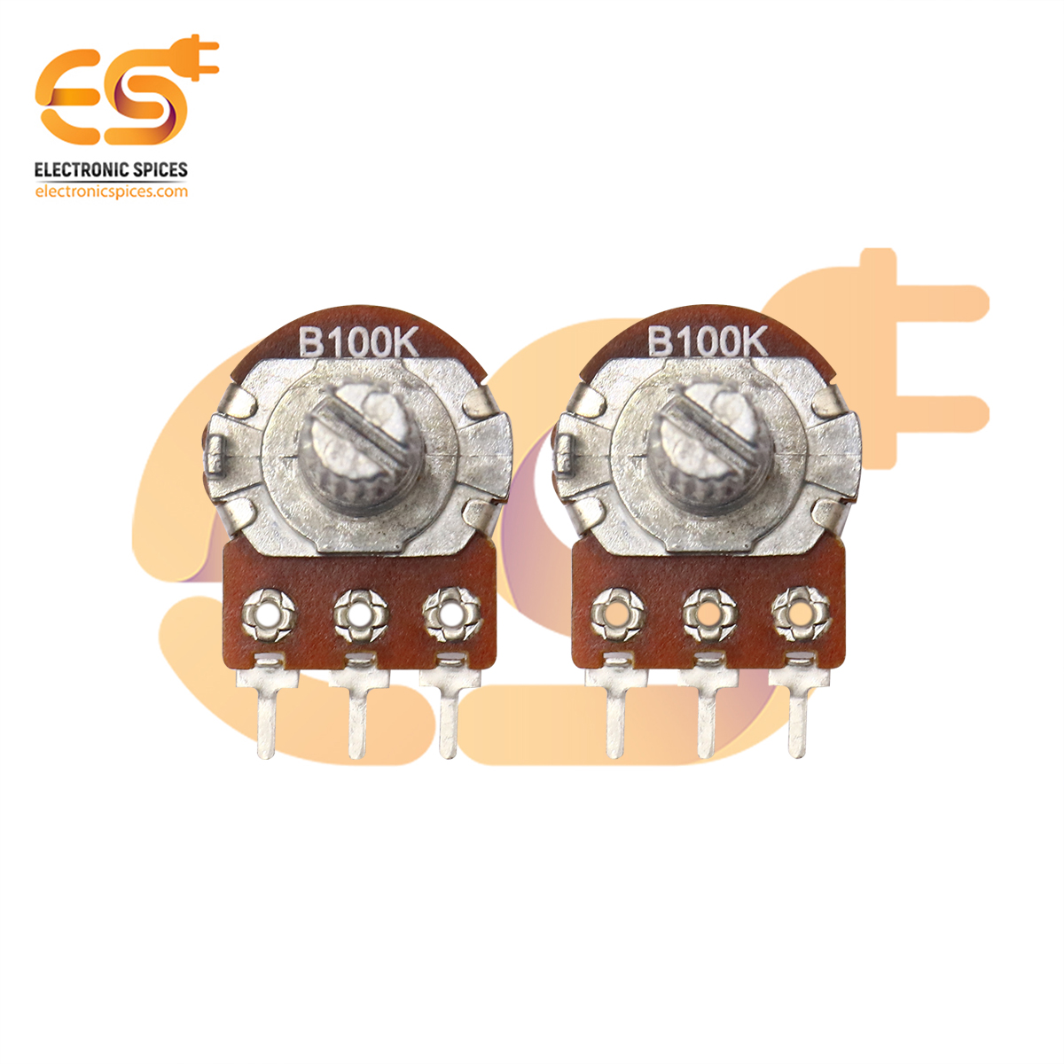 Buy 100K Rotary potentiometer round shaft handle 3 pin pack of 2pcs