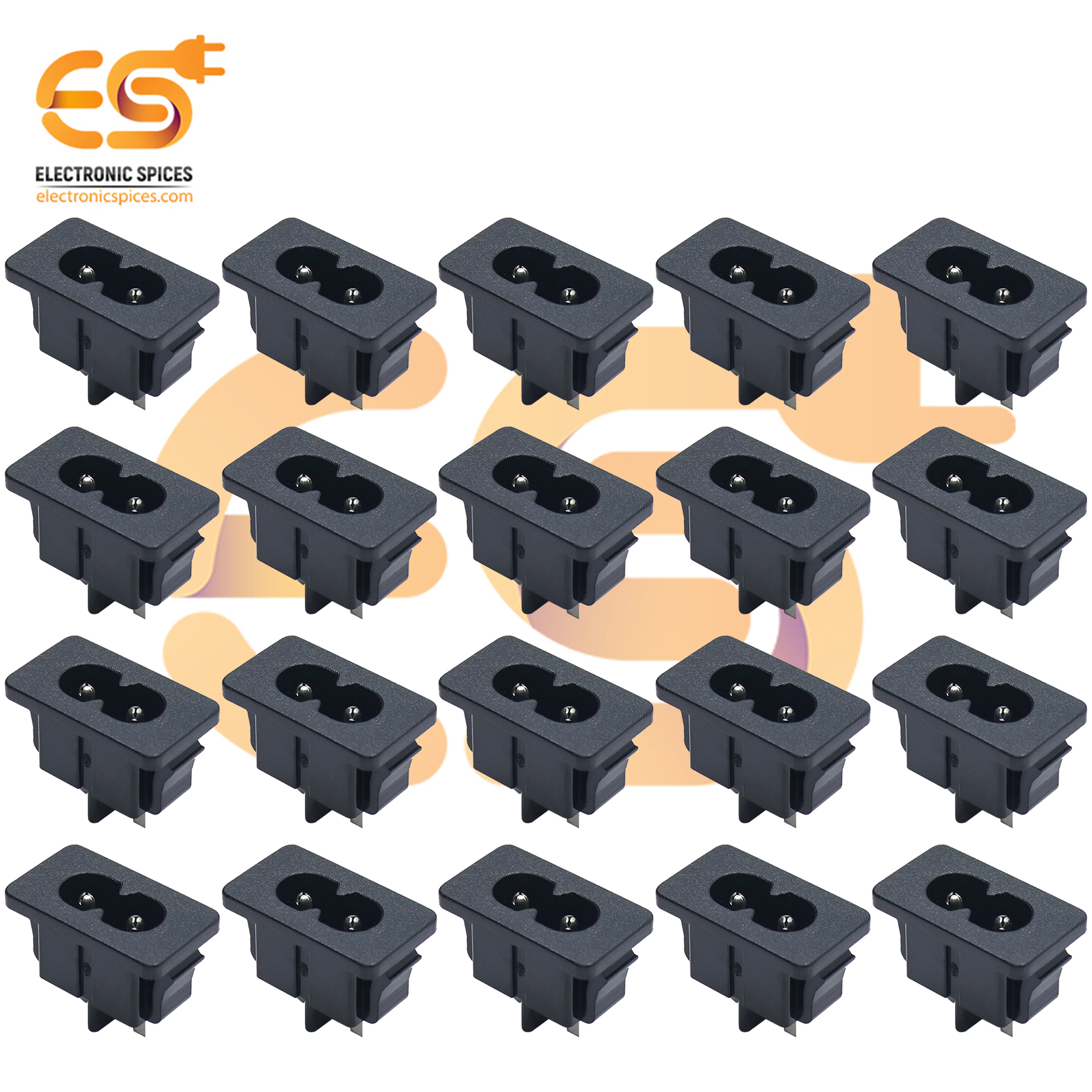 Buy 2 Pin AC Plug Panel Mount Connector