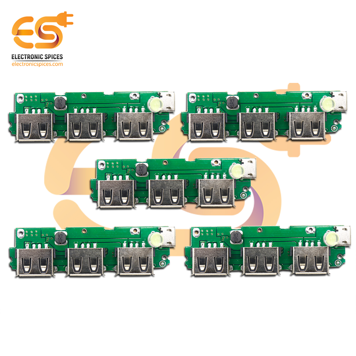 Buy 3 USB 5V 1A Mobile power bank charger controllers modules pack of 50pcs