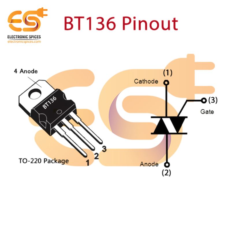 Buy BT136-600D Transistor Max 600V 4A pack of 10