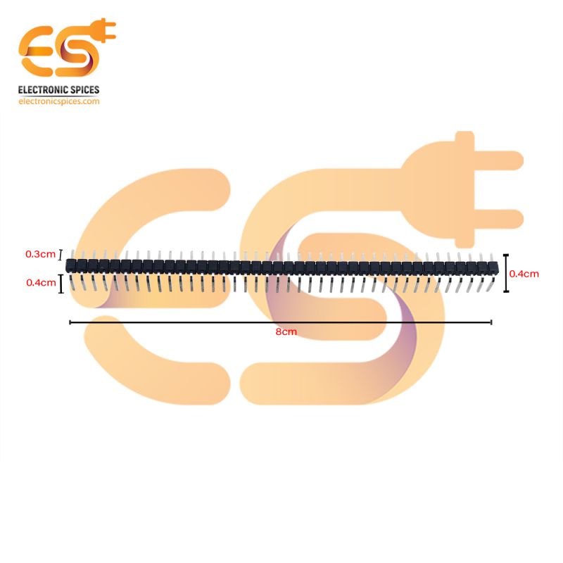Buy Mini L shape (90° angle) Male Berg Strip 1*40 Pin header pack of 5 ...
