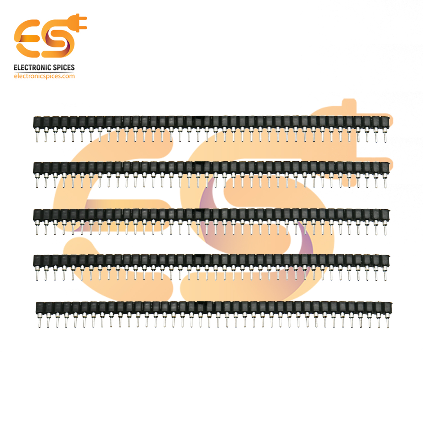 Buy SIL (Single in line) Female connector 1*40 turned pin header pack ...