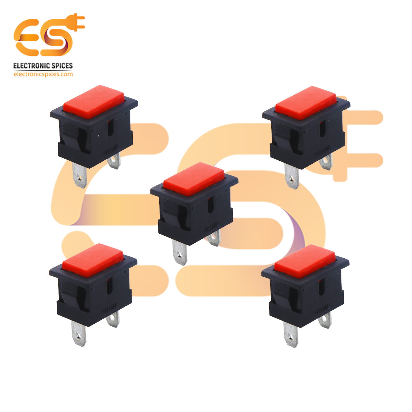 Buy SPST momentary rectangle shape Push button switch pack of 5