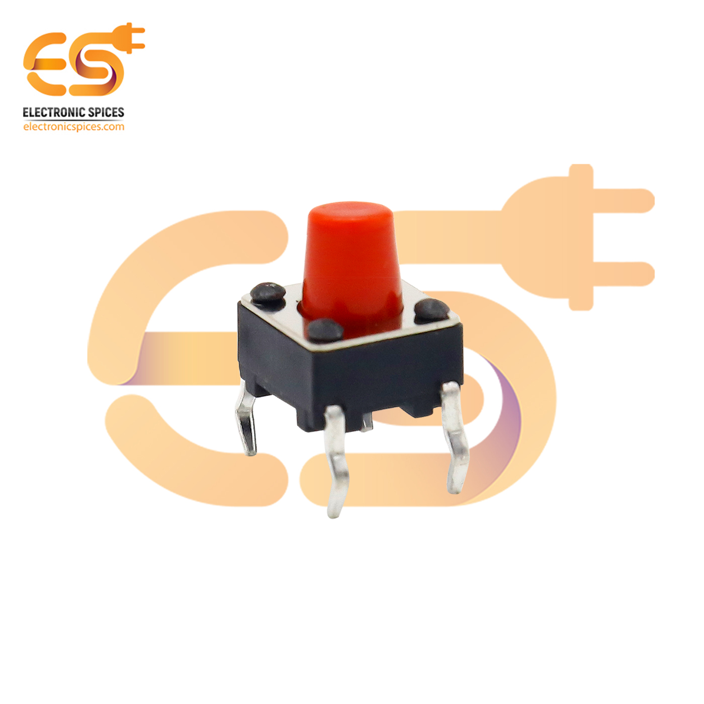 Buy 6 x 6 x 6mm Red color tactile momentary push button switch pack of ...