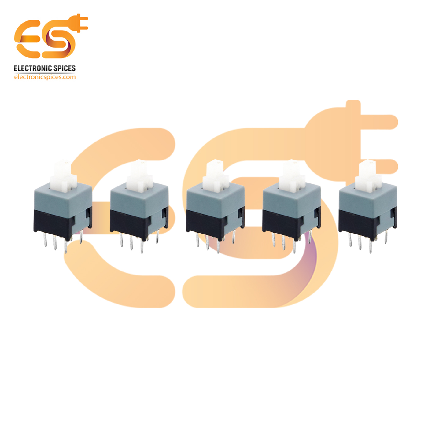 Buy Self-Lock latching mini push button on/off 6 pin switch pack of 5