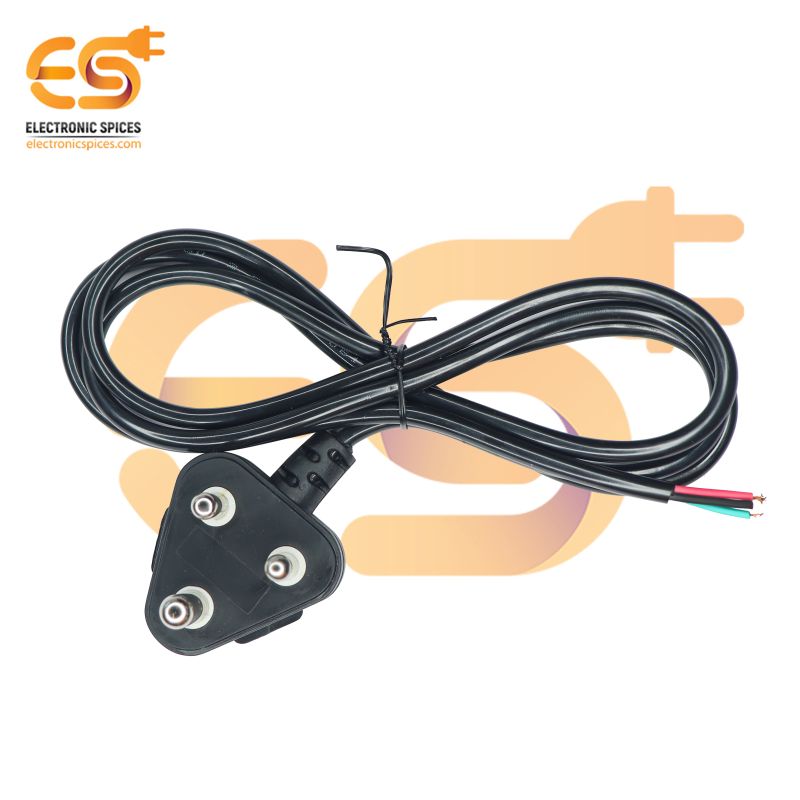 Buy 240 6A 3 pin power Cable cord, 1 Meter approx. Black Color