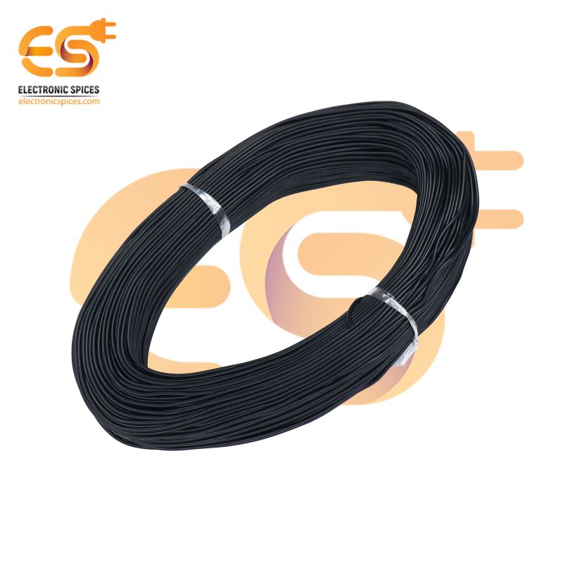 Buy Copper Electrical Wire 28AWG Black Color 91m - Electronicspices
