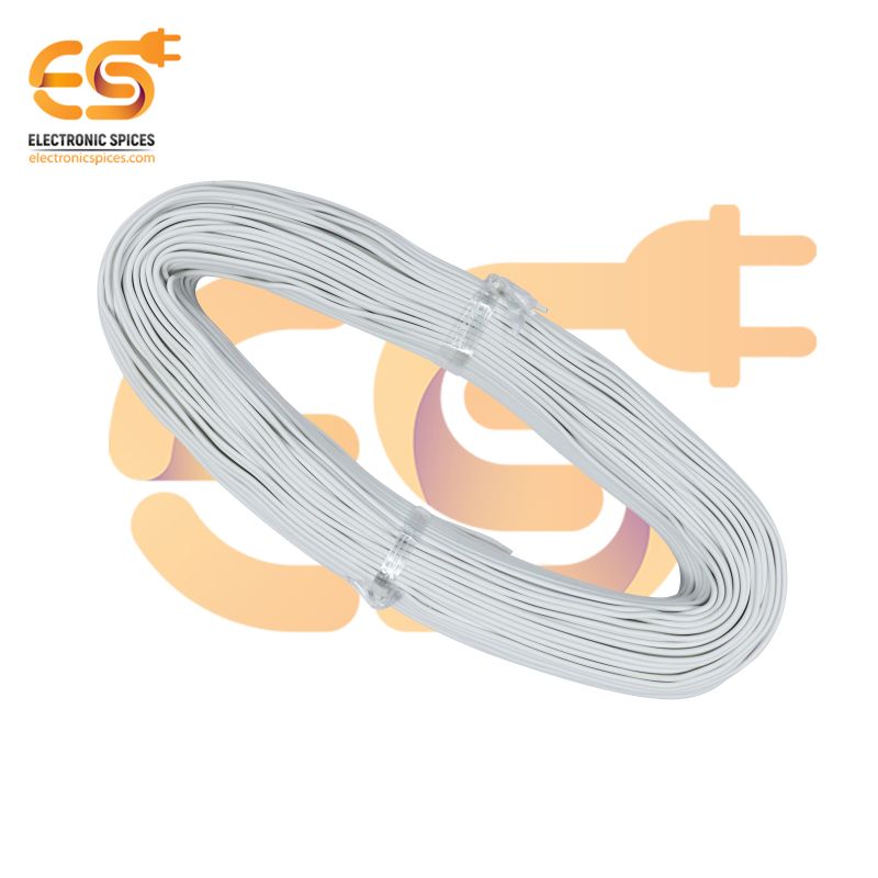 Buy 736 Copper Electrical Wire – 28 AWG, White, 91m at Electronics Spices