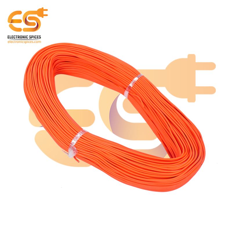 "Copper Electrical Wire 28 AWG, Orange, 91m - Buy Online | Electronic ...