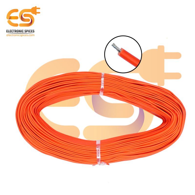 "Copper Electrical Wire 28 AWG, Orange, 91m - Buy Online | Electronic ...