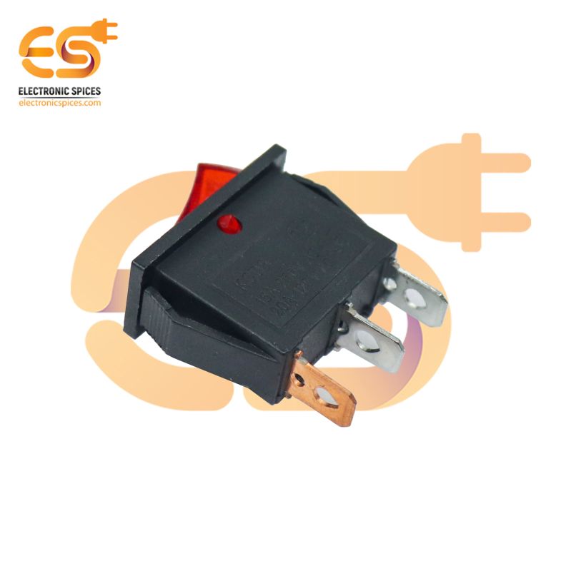 Buy KCD3 15A 250V Rocker Switch with Indicator - 3-Pin SPST, Red ...