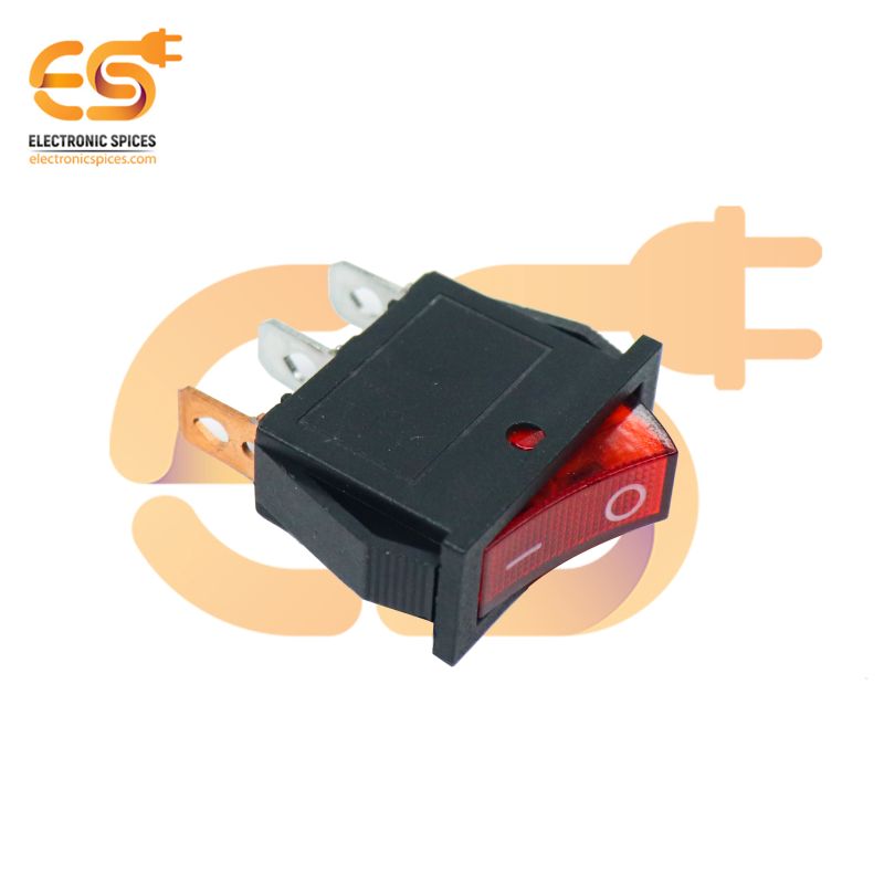 Buy KCD3 15A 250V Rocker Switch with Indicator - 3-Pin SPST, Red ...