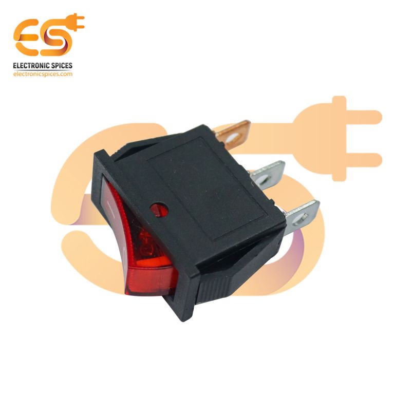 Buy KCD3 15A 250V Rocker Switch with Indicator - 3-Pin SPST, Red ...