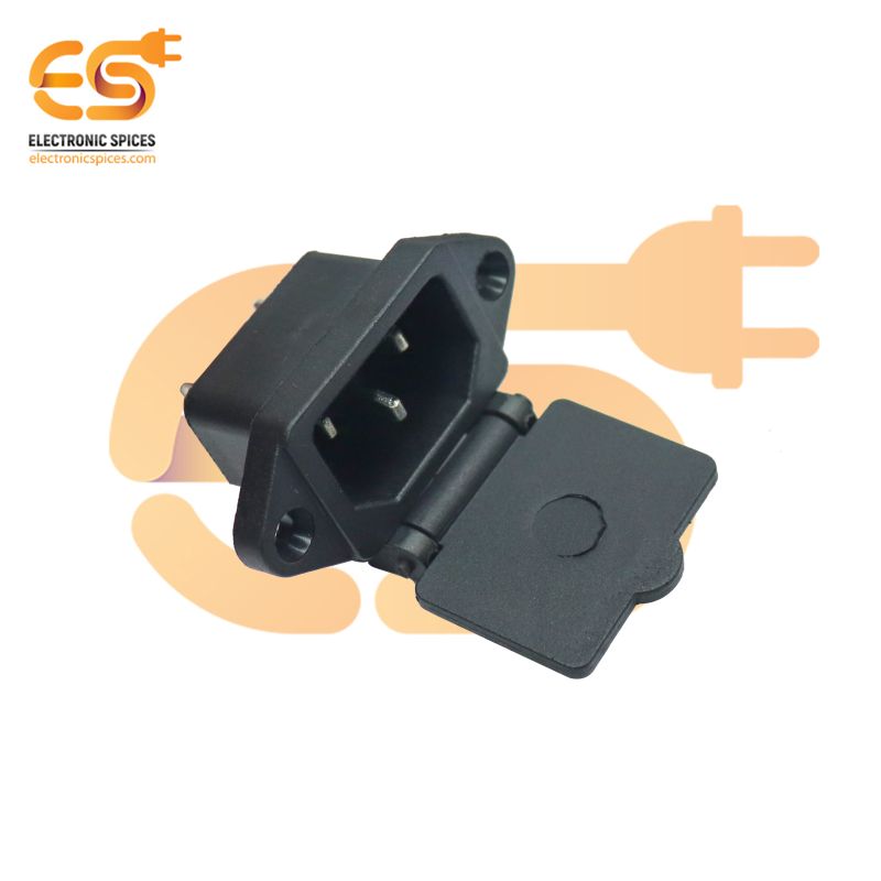 Buy AC14 Panel Mount Power Socket - 10A 250V with Spring Cover Pack of ...