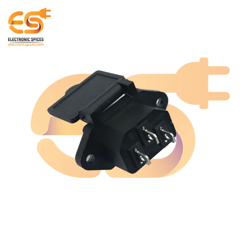 Buy AC14 Panel Mount Power Socket - 10A 250V with Spring Cover Pack of ...