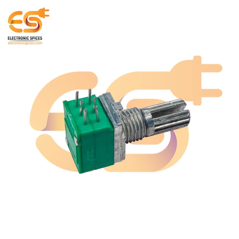 Buy 100k Ohm Composition Rotary Taper Potentiometer Green/Silver Tone,