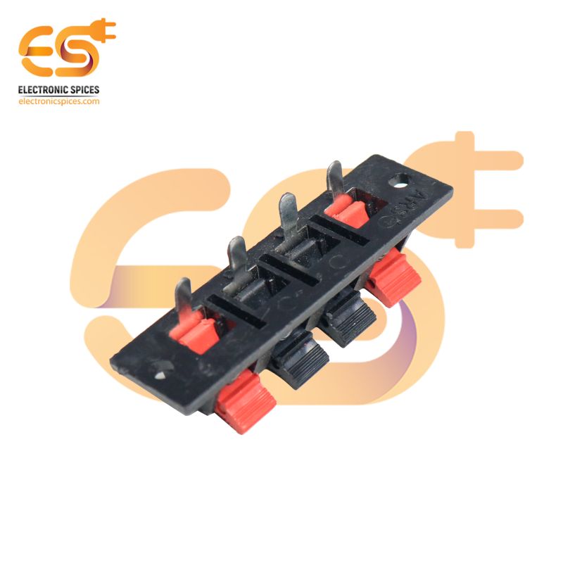 Buy 4 Pin Speaker Terminal Block - Stereo Speaker Strip Shape Push ...