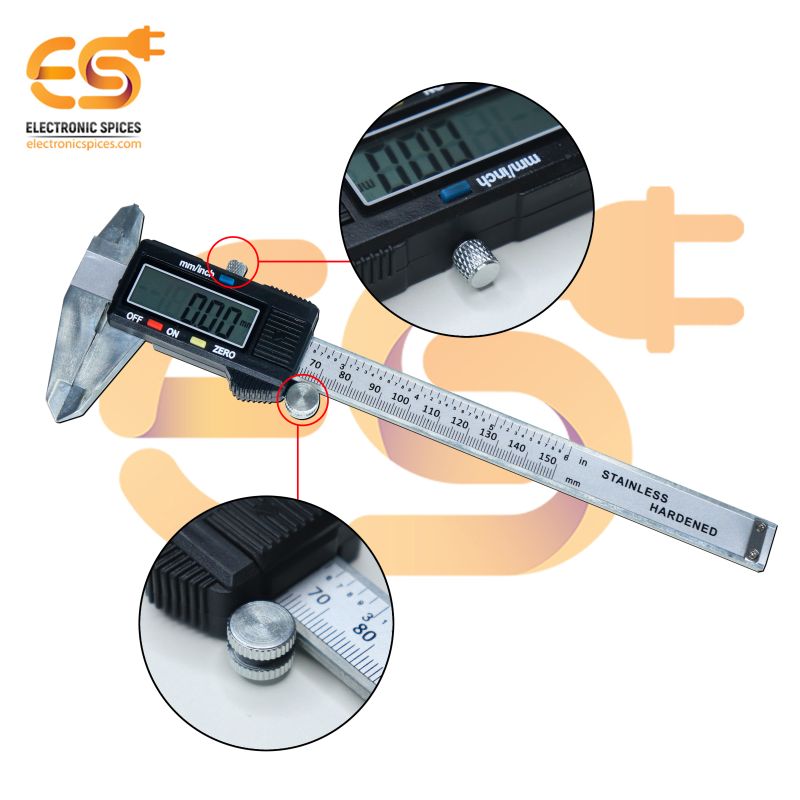 Digital Scale (Caliper) With a 6-inch LCD Display, Inch and Millimeter ...