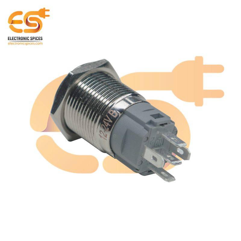 Buy 16mm Self Lock Push Button with Blue Indicator