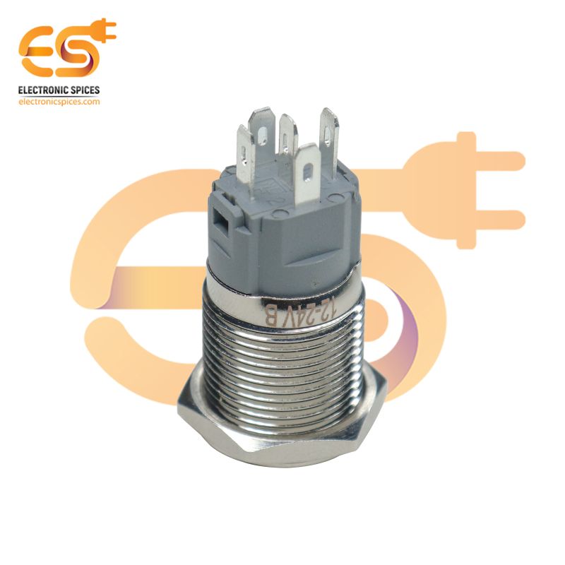 Buy 16mm Self Lock Push Button with Blue Indicator