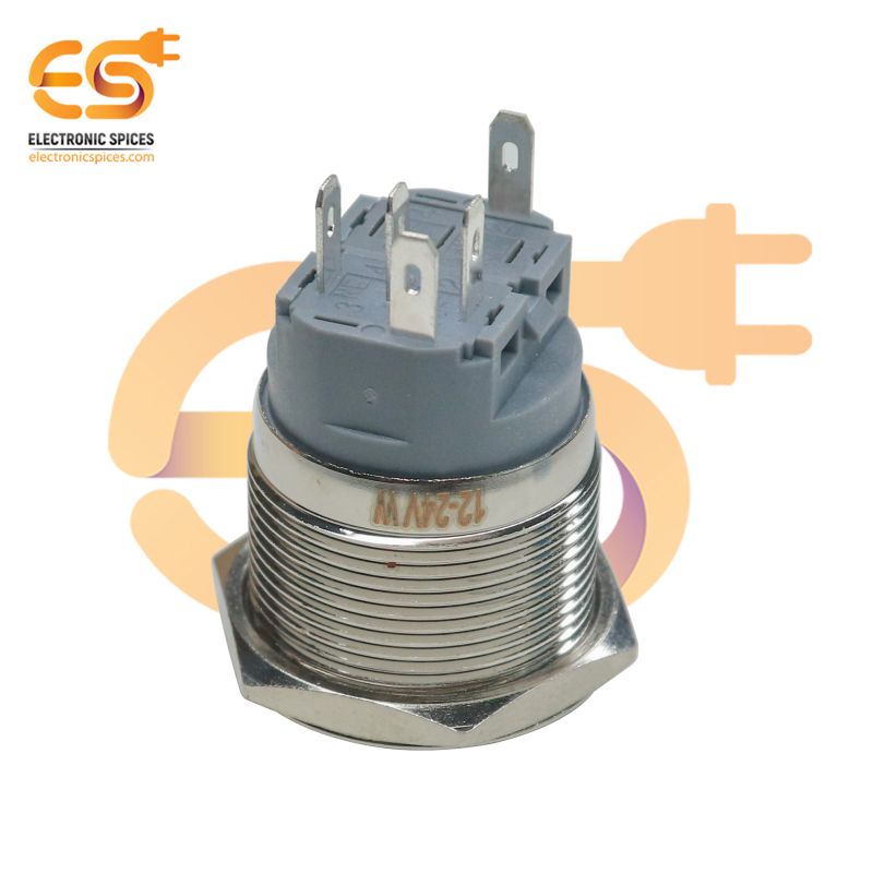 Buy 22 mm Metal Switch with White Indicator | 12-24V | Buy Online”