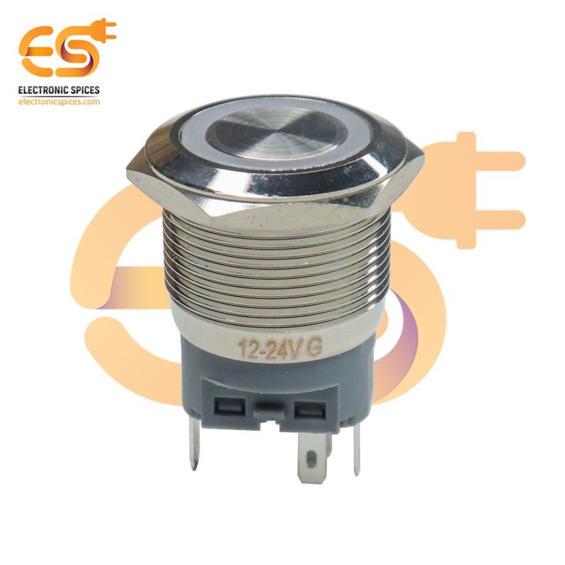 Buy 22mm Metal Switch with Green Indicator | 12-24V | Buy Online